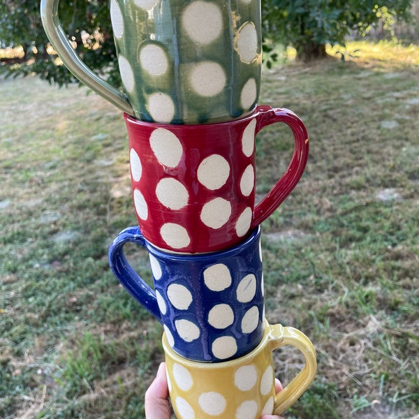 Polka Dot Coffee Cup - Etsy
