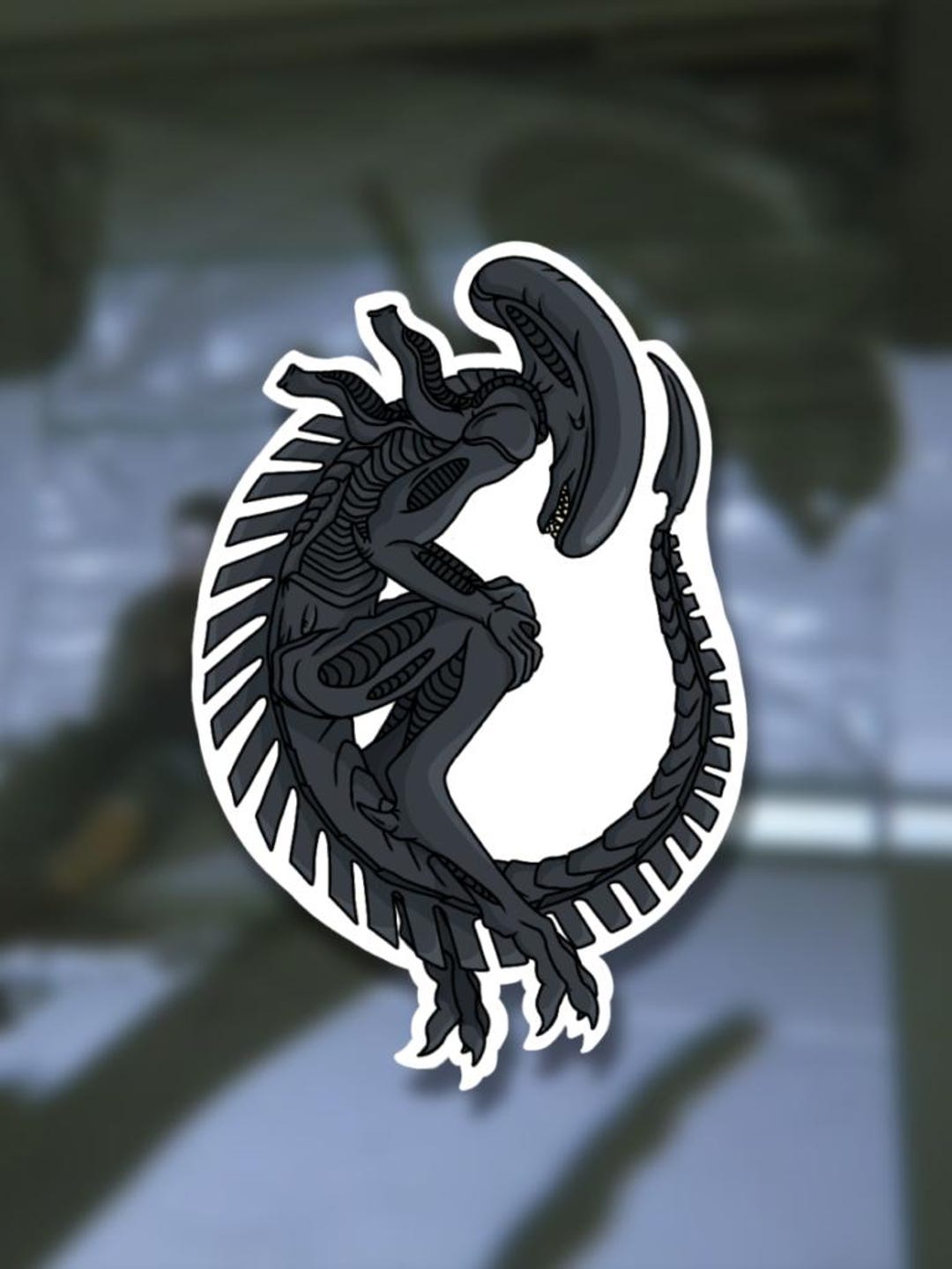 Xenomorph 'alien Curled up Sticker! - Etsy