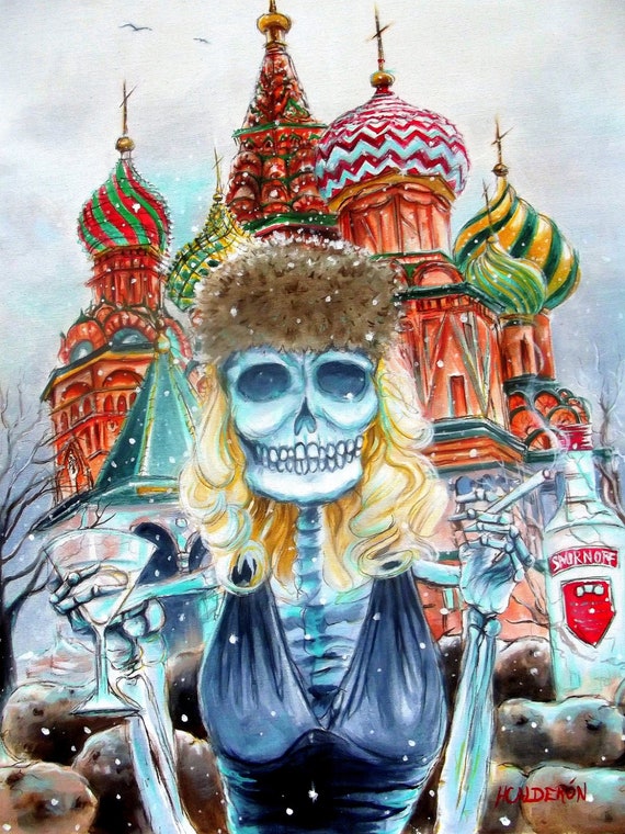 Day of the Dead 'mi Vodka' Signed Print by Artist - Etsy