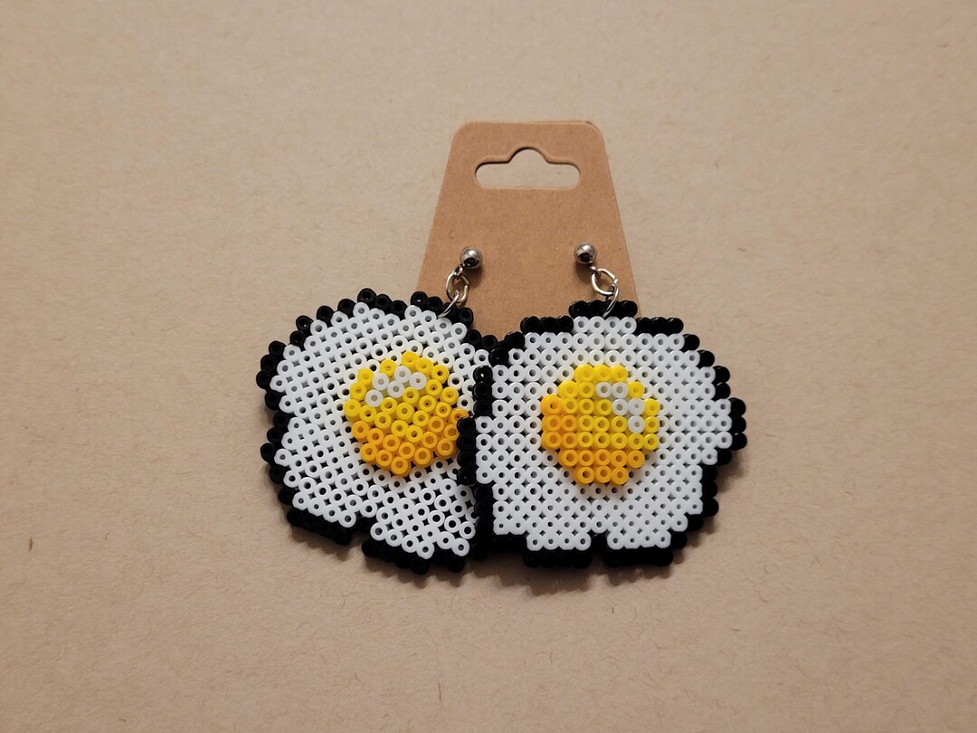 Pixel Perler Egg Earrings - Etsy