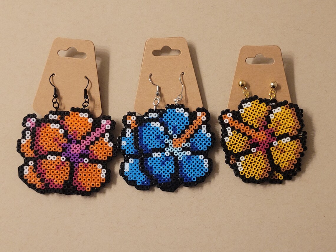 Pixel Perler Hibiscus Earrings - Etsy