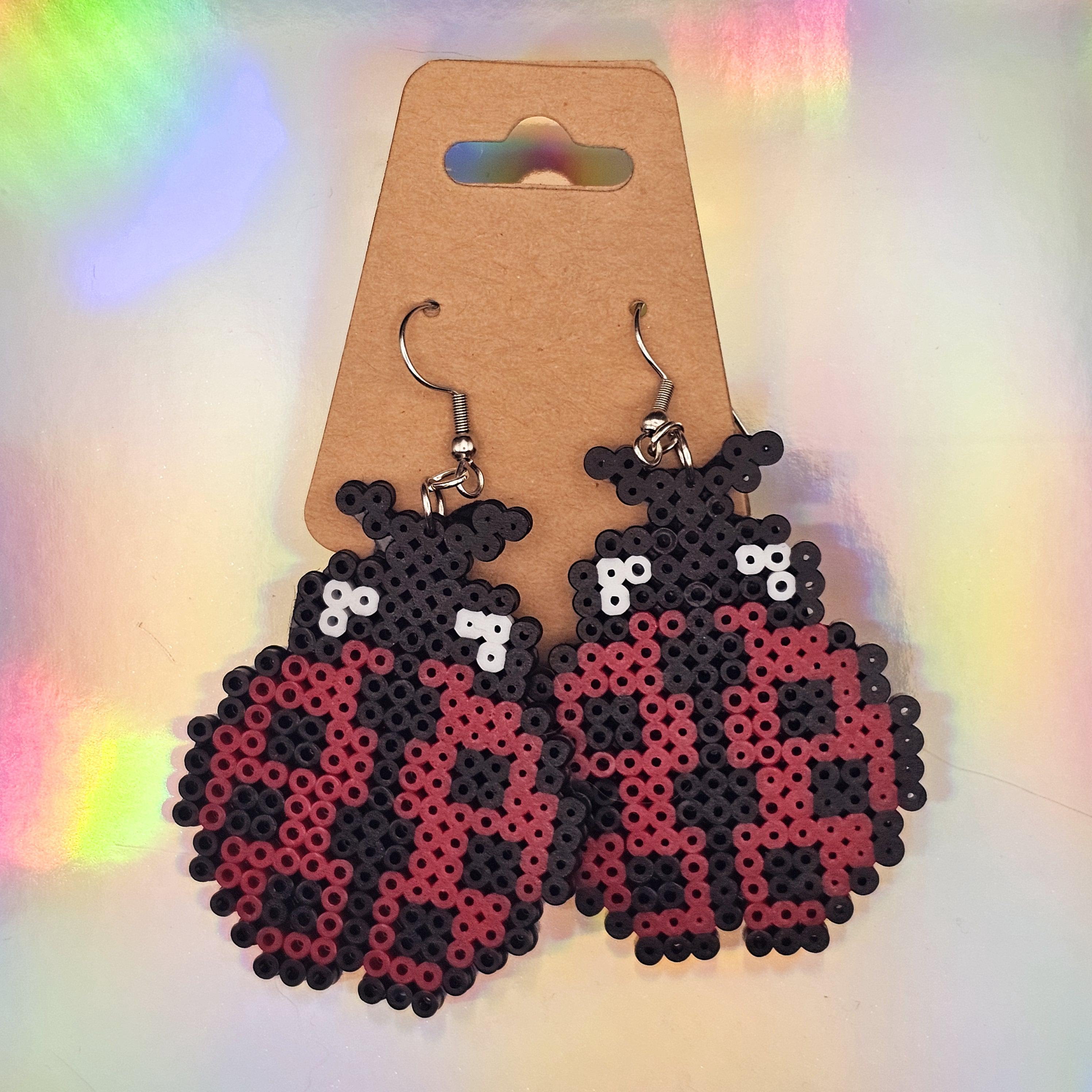 Pixel Perler Ladybug Earrings - Etsy