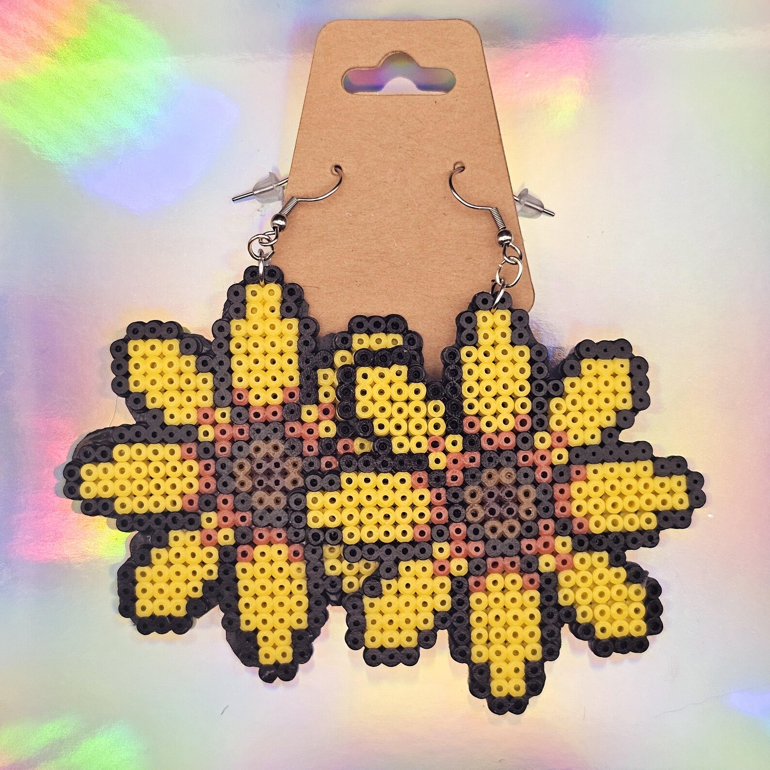 Pixel Perler Daisy Earrings - Etsy