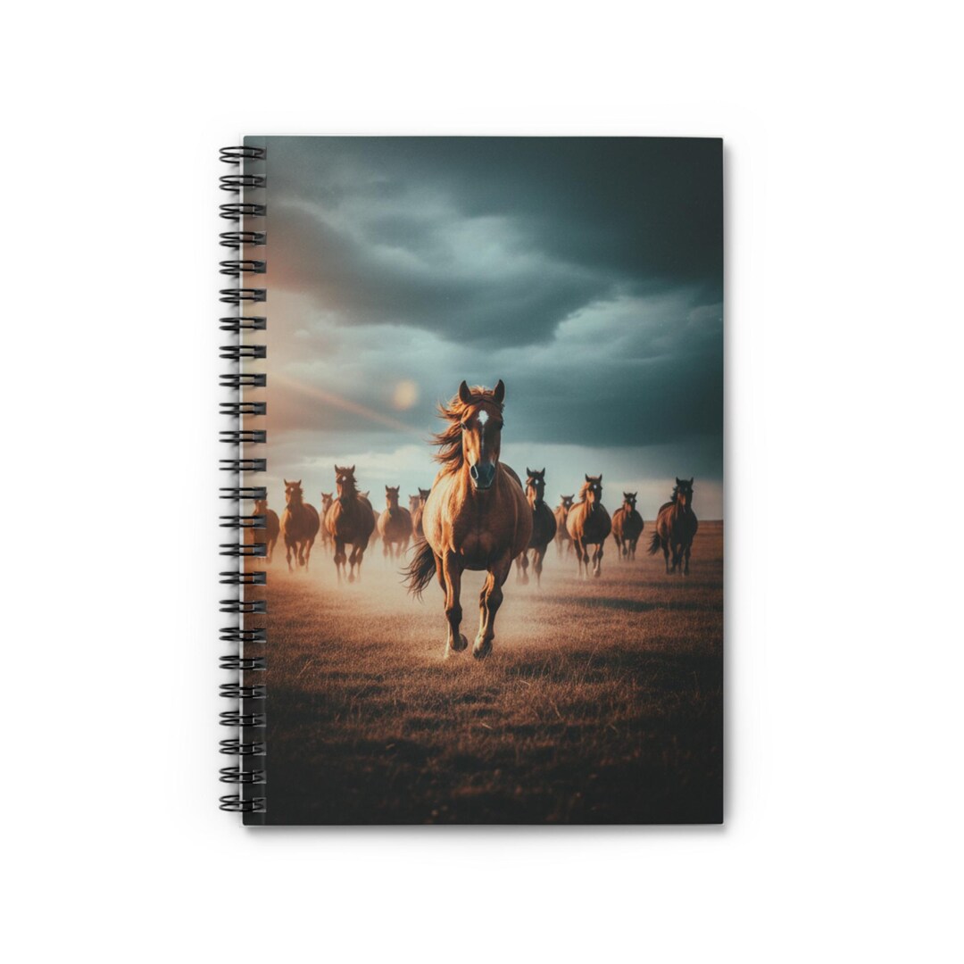 Running Horses Spiral Notebook | Ruled Line Journal - Etsy
