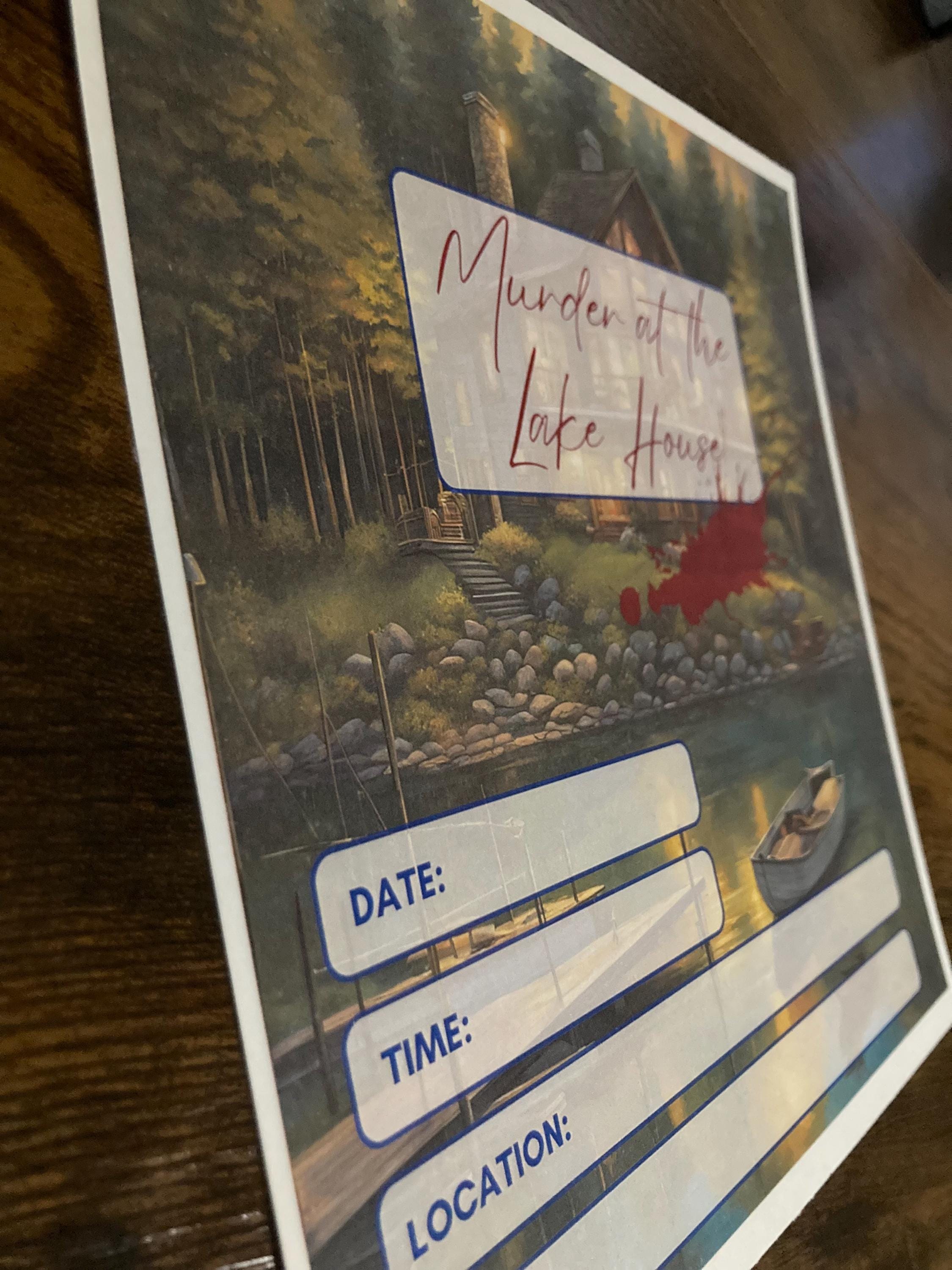 CLEAN Murder at the Lake House: Murder Mystery Dinner or Party Game ...