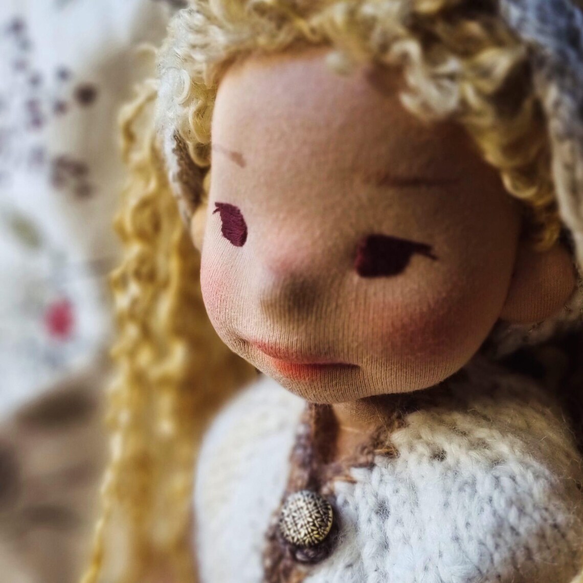 RESERVED: 18" Waldorf Inspired Doll Amber, With Babydoll Friend Goldie ...