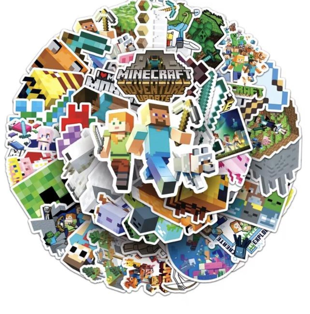 Minecraft 50 Stickers Necklace Minecraft Collectible Minecraft Jewelry ...
