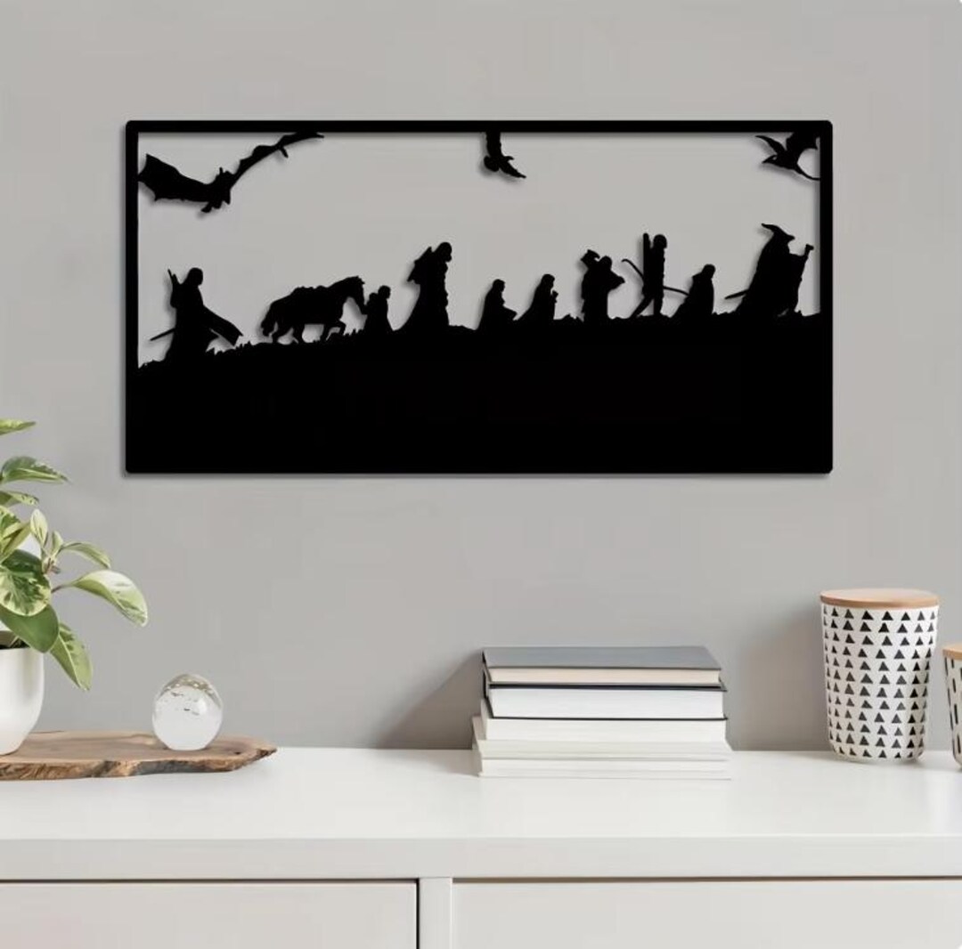 Lord of the Rings Metal Wall Poster LOTR Bedroom Decor Middle Earth ...