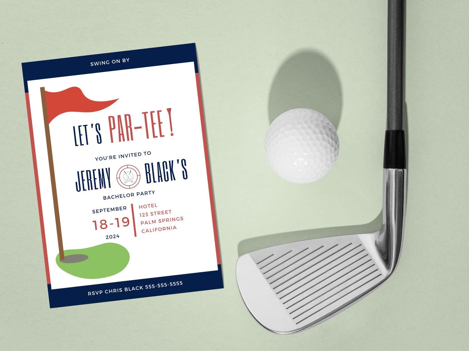 Let’s Par-tee Bachelor Party Invitation, Golf Bachelor Party Invite ...