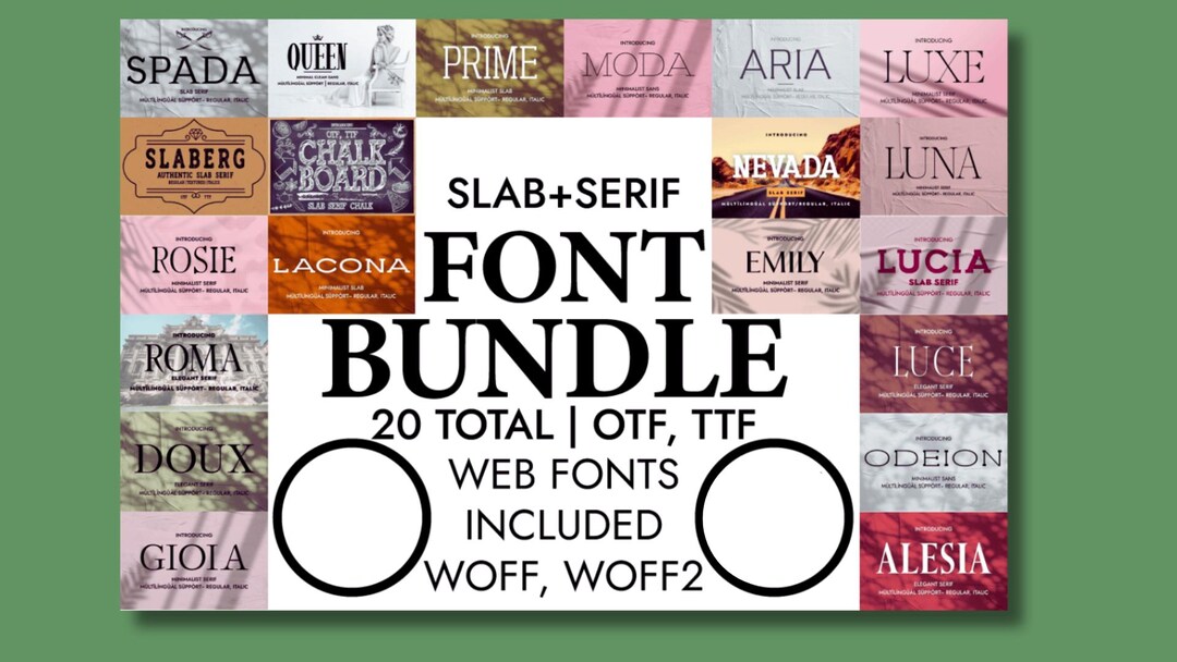 Slab & Serif Font Bundle, Handwritten Font, Wedding Font, Modern Font ...
