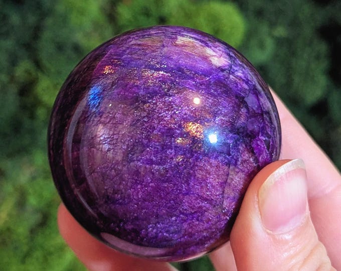 Purple Moonstone With Sunstone Spheres | Transformation, Balance ...