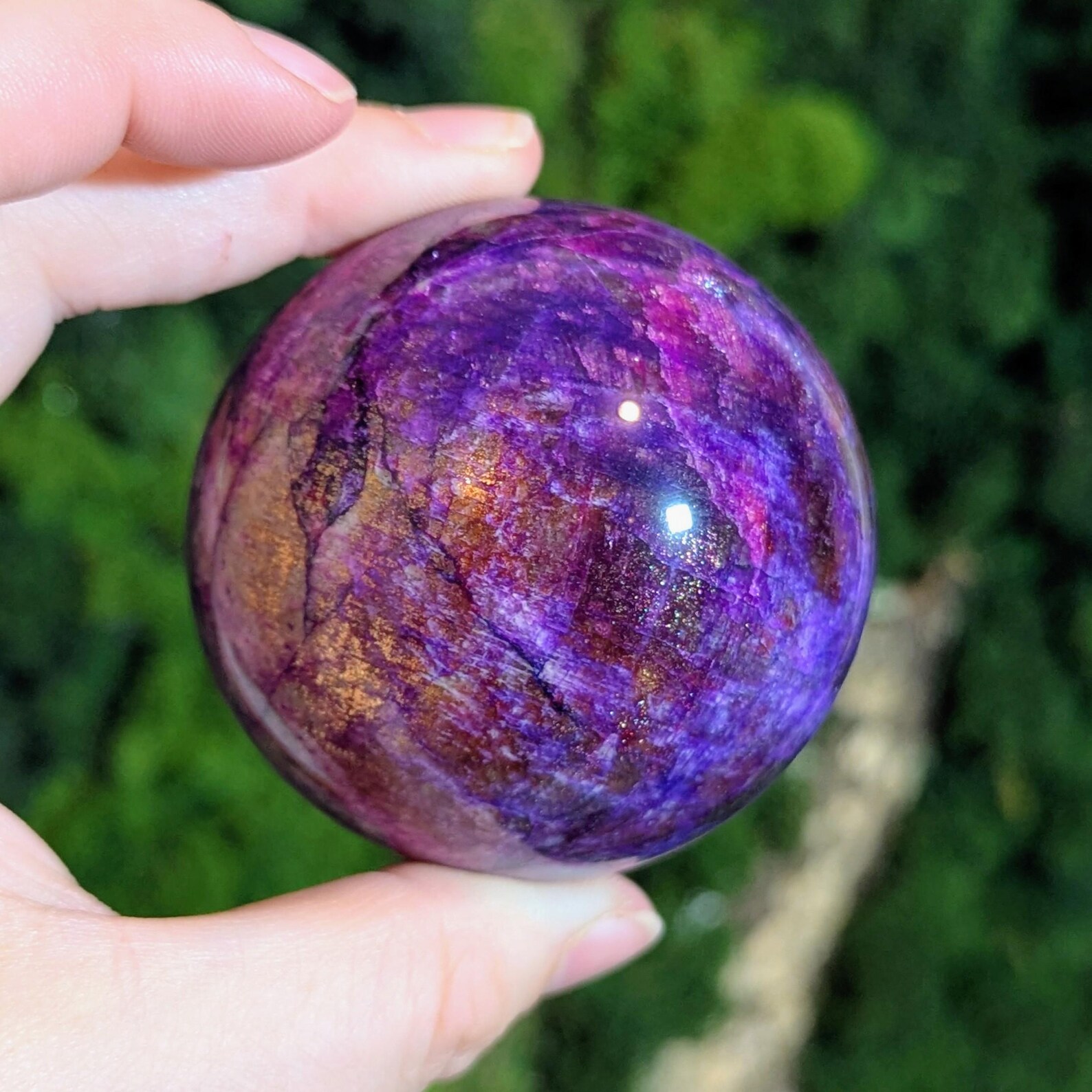 Purple Moonstone With Sunstone Spheres | Transformation, Balance ...
