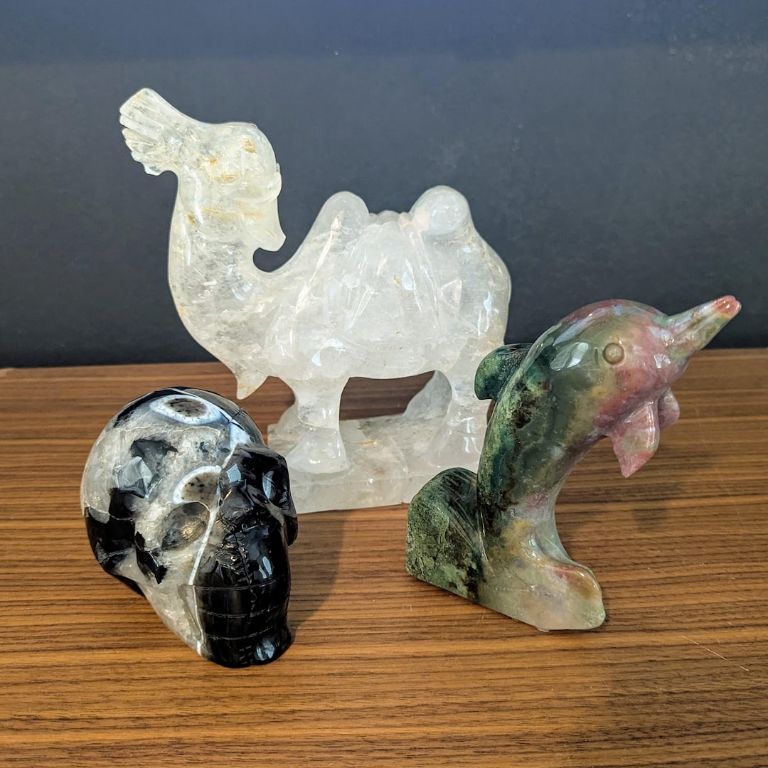 CLEARANCE - Large Mixed Variety Crystal Carvings | Quartz, Labradorite ...