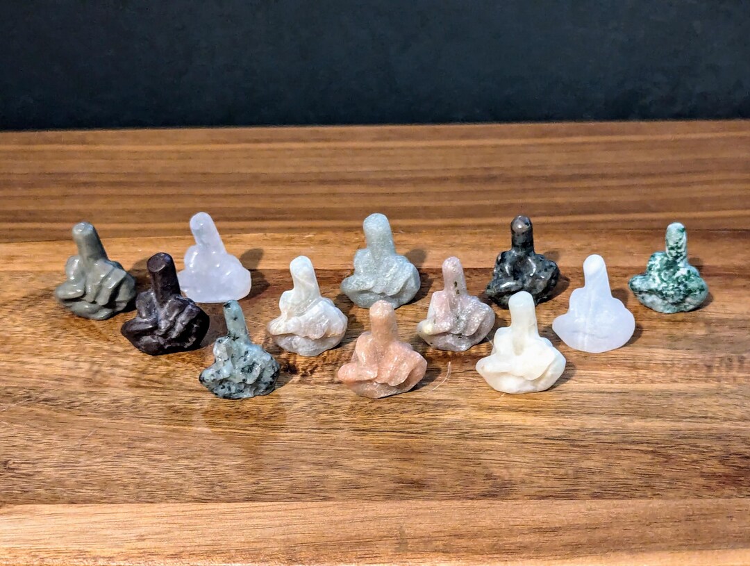 Mini Middle Finger Carvings | Intuition Selection Crystal Gift - Etsy
