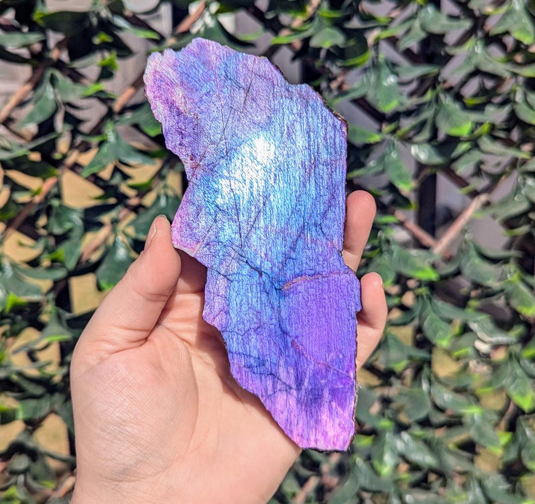 Purple Moonstone Slabs With Blue Flash | Stone of Intuition, Balance ...