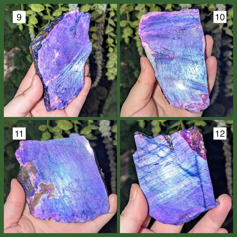 Purple Moonstone Slabs With Blue Flash | Stone of Intuition, Balance ...