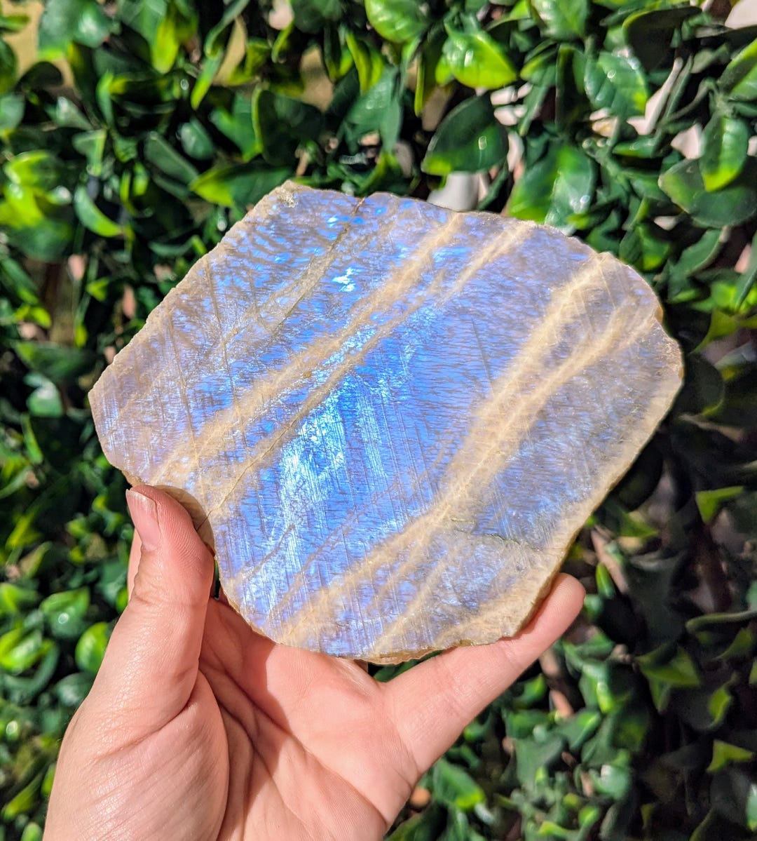 Stunning Blue Flash Moonstone Slabs | Stone of Intuition & Emotional ...