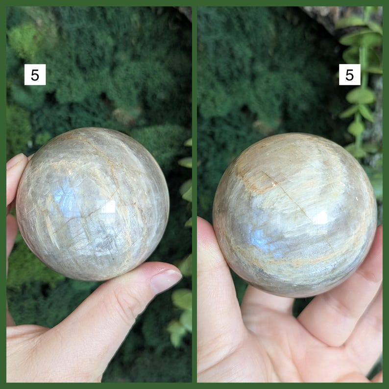 Moonstone Spheres With Blue and Silver Flash | Stone of Intuition, New ...