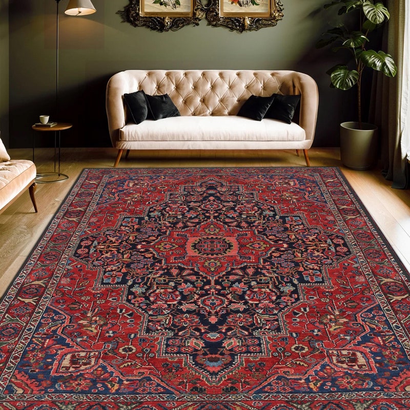 Red Persian Rug - Etsy