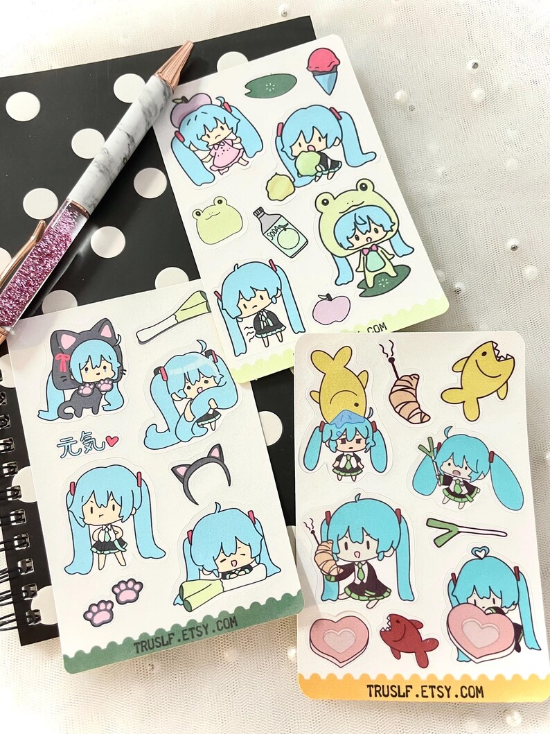 Chiikawa Hachiware Momonga / Hatsune Miku / Kuromi Stickers Sheet - Etsy