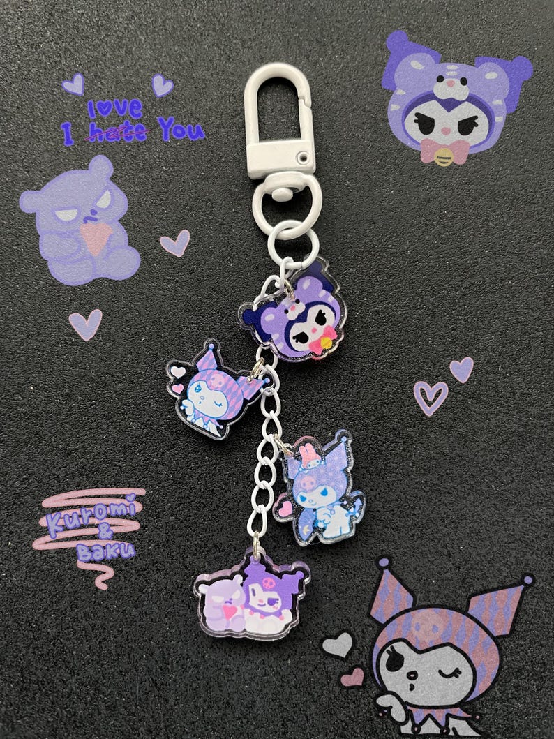Chiikawa Hachiwa Usagi / Hatsune Miku / Kuromi / Capybara Charms Key ...