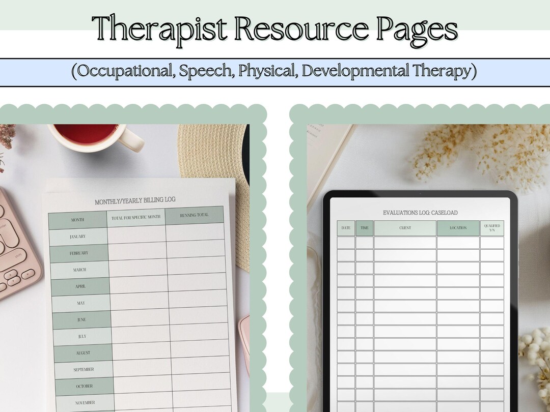Printable Therapist Resources & Documentation Logs for Occupational ...
