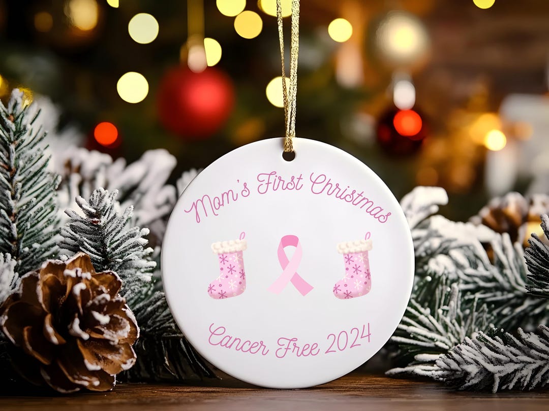 Personalized Cancer Free Christmas Ornament, Cancer Awareness Ribbon ...