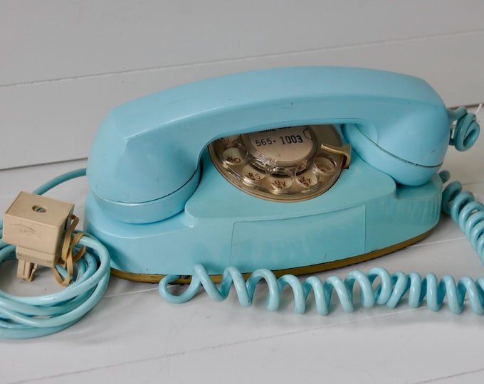 Vintage 1960s Western Electric Turquoise Blue Princess Phone/retro ...