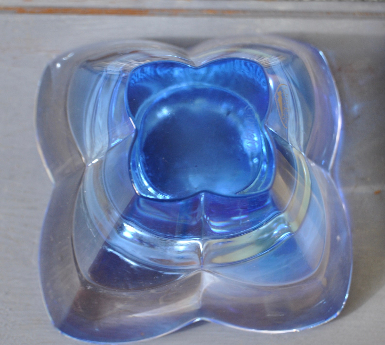 Vintage Orrefors Blue Crystal Tea Light Candle Holder: Flower Petals - Etsy