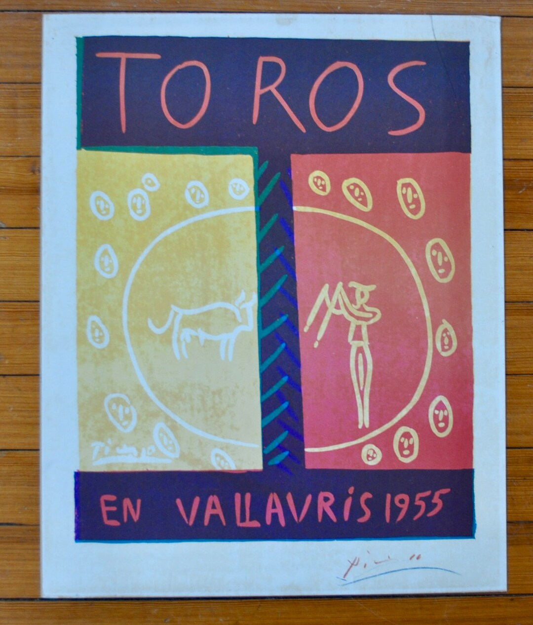 Toros in Vallauris 1955/serigraph Poster After Picasso Lithograph/gift ...