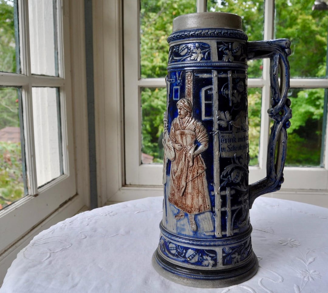 Vintage Renaissance Style Extra Tall German Pottery Tankard/statuesque ...