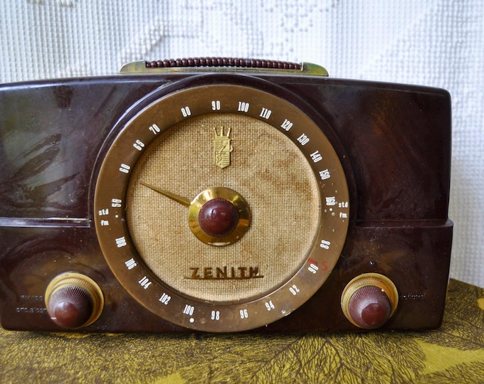 Vintage 1950s Zenith AM FM Brown Bakelite Tube Radio: Works - Etsy