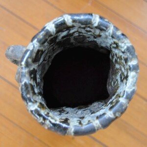 Mysterious Vintage Asian Raku Pottery Jug Vase/textured Sculptural ...