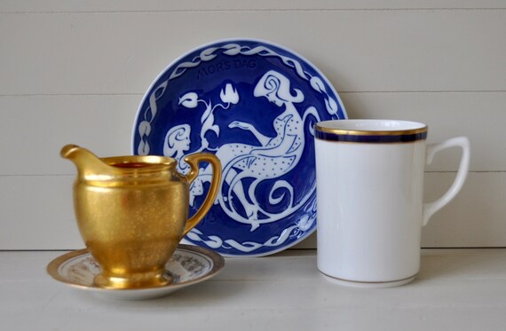 Elegant Vintage Pickard Porcelain Mug and Creamer W Mothers - Etsy