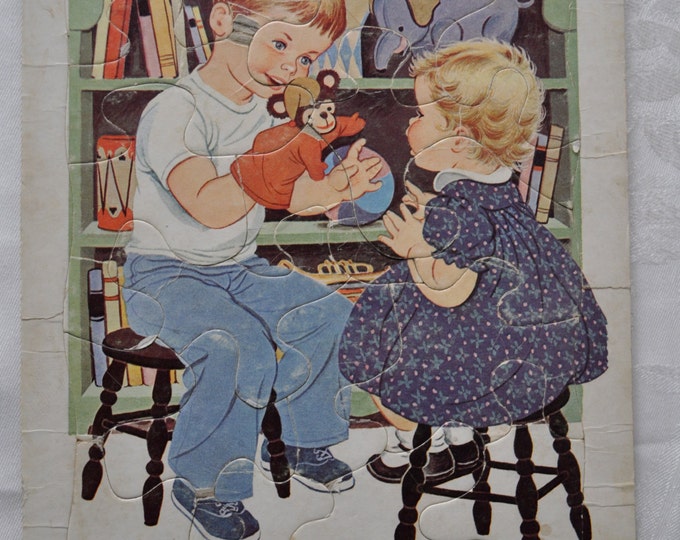 Sweet Puppet Play Vintage 1960s Playskool Puzzle Eloise Wilkin ...