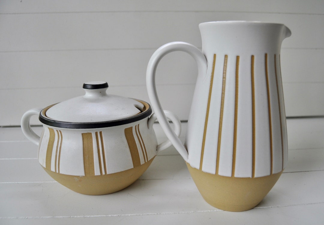 Vintage Denby Stoneware Pitcher (creamer) and Sugar/rustic Modern ...