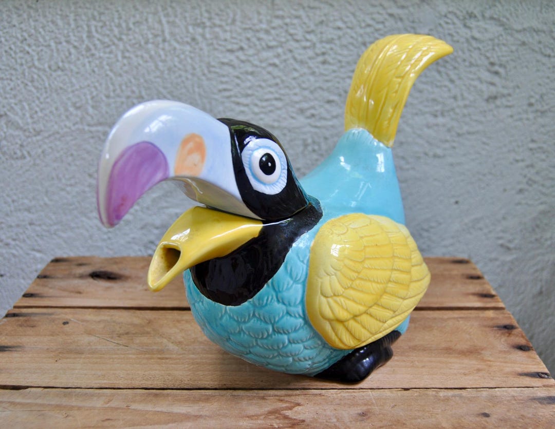Kooky Toucan Vintage Pottery Novelty Tea Pot/“mad” Tea Party China ...