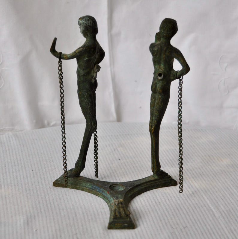 Vintage Metal Satyr Sculpture Display Stand - Salvaged Base of Plant ...