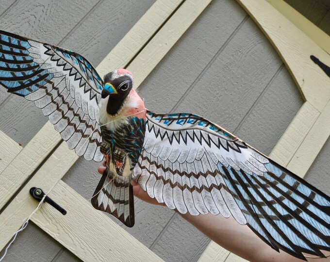 Vintage Handmade Chinese Silk Bird Kite/gray Blue Hawk Eagle Kite ...