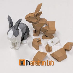 3D Printed Rabbit Puzzle: Magnetic Low Poly Fidget Toy - Etsy