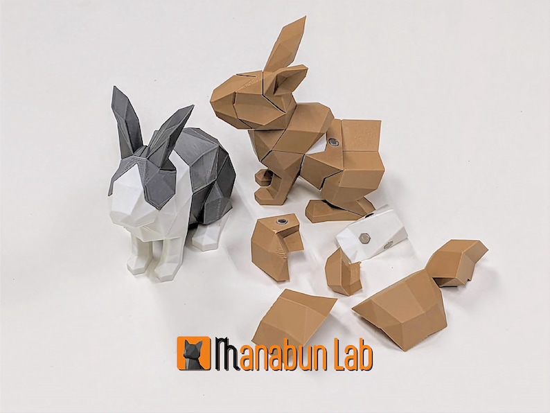 3D Printed Rabbit Puzzle: Magnetic Low Poly Fidget Toy - Etsy