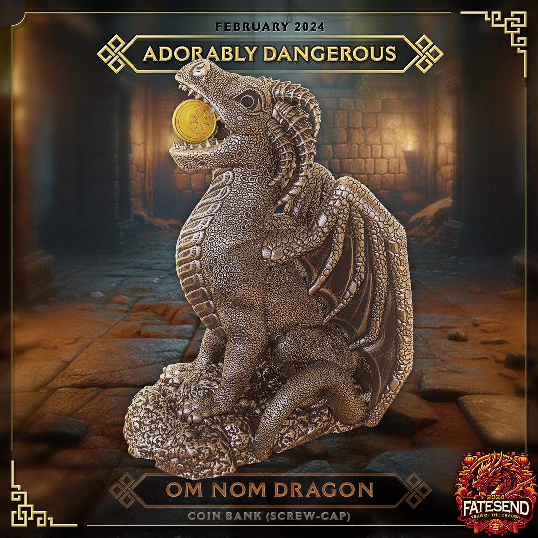 Om Nom Dragon Coin Bank: 3D Printed Piggy Bank - Etsy