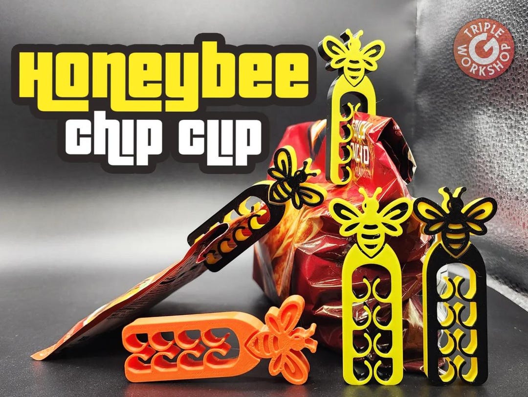 Honeybee Chip Clips | 3D Printed Kitchen Accessory - Etsy