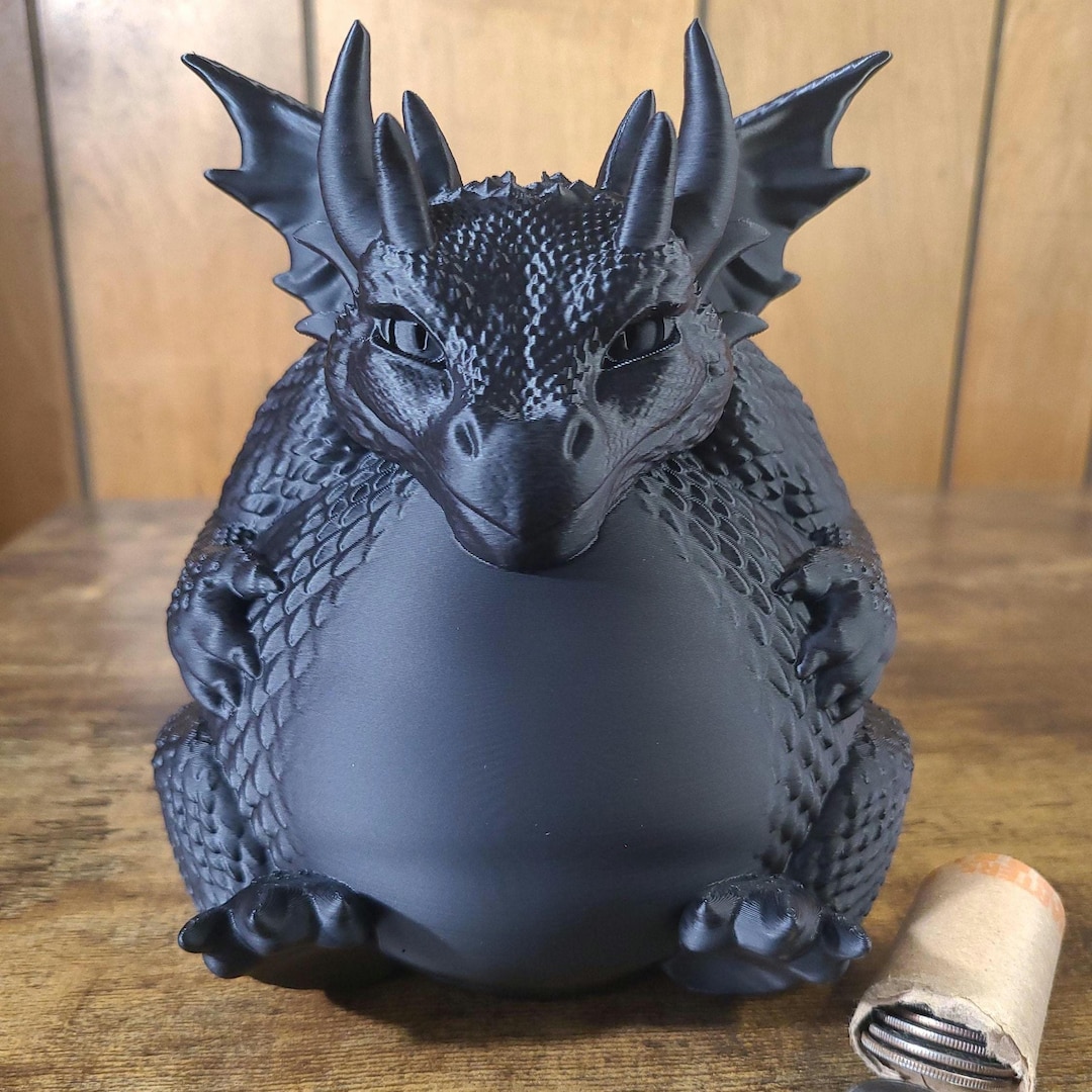 Chonky Dragon Coin Bank: 3D Printed Piggy Bank by Fate's End - Etsy