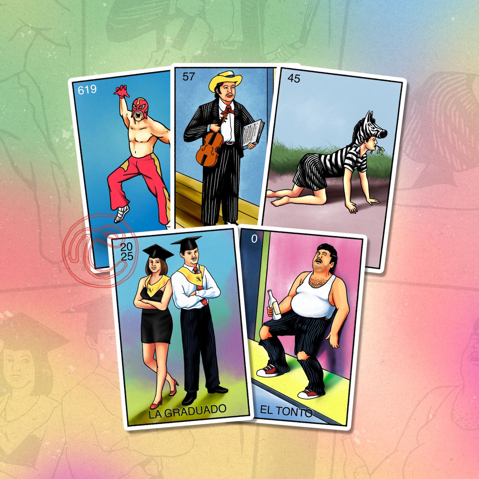 Custom Loteria Card Deck 54 Cards - Gift Hand Drawn Design From Your ...