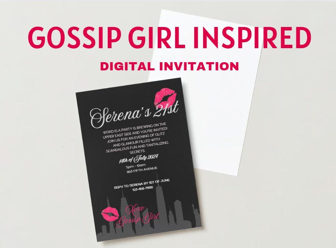 Gossip Girl Party Invitation Digital Download - Etsy Australia