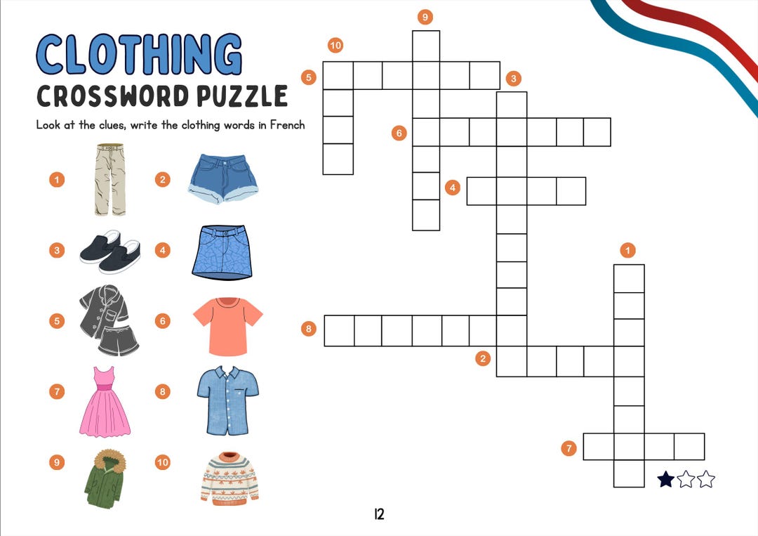 French Vocabulary Crossword Puzzle Ebook 7 Themed Exercises With ...