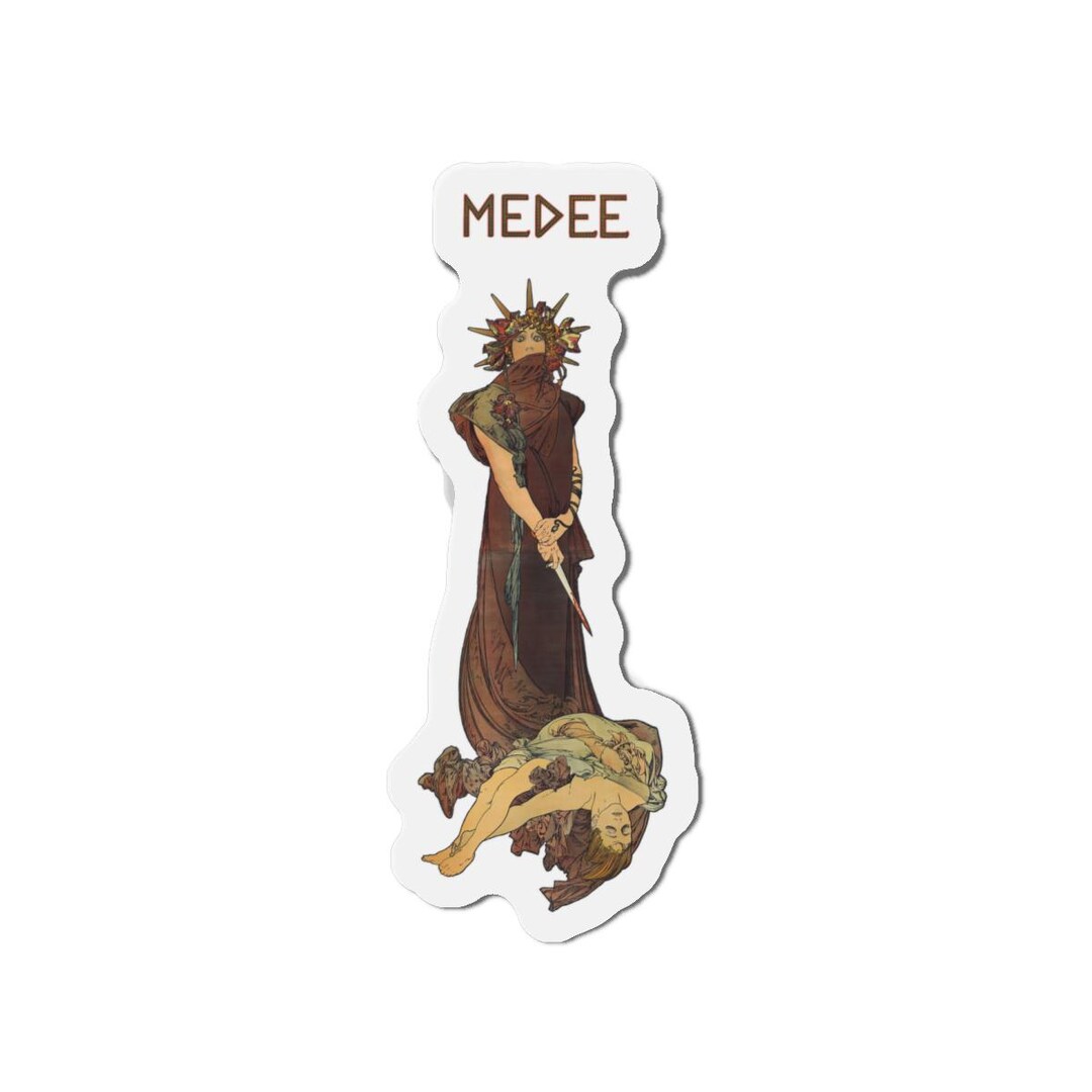 Alphonse Mucha Medea Die-cut Magnet, Art Nouveau Greek Mythology Fridge ...