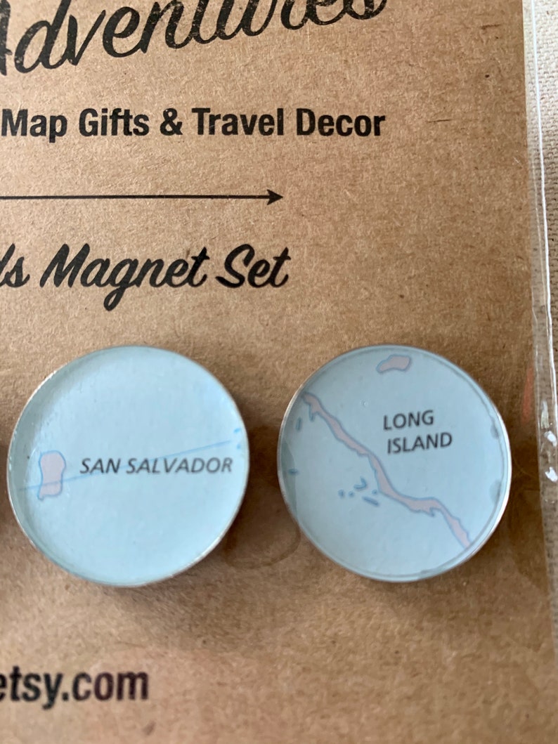 Bahamas Map Magnets. Set 1 Made From Antique Maps for Your | Etsy
