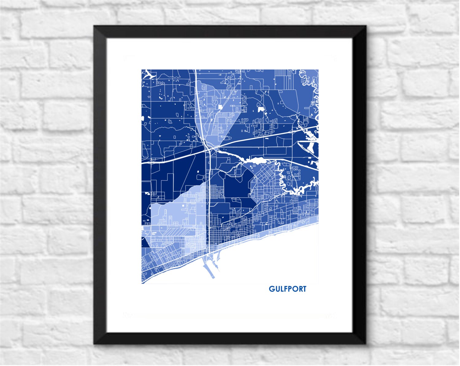 Gulfport Map Print. Choose the Colors and Size. Mississippi - Etsy